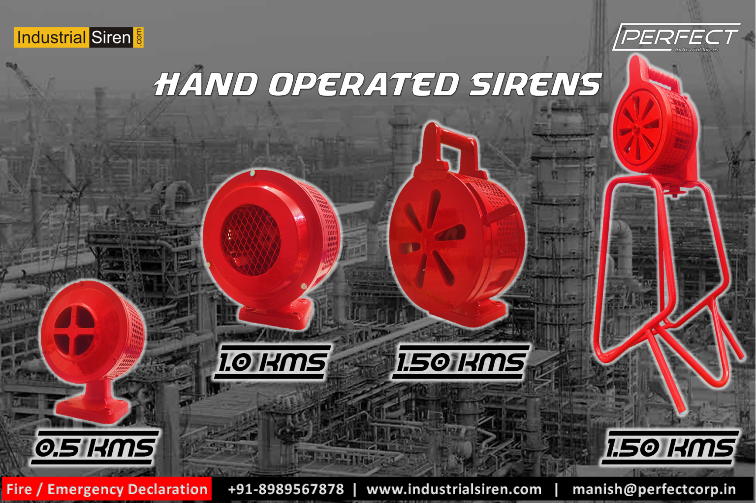 Hand Crank Air Raid Siren - Industrial Sirens